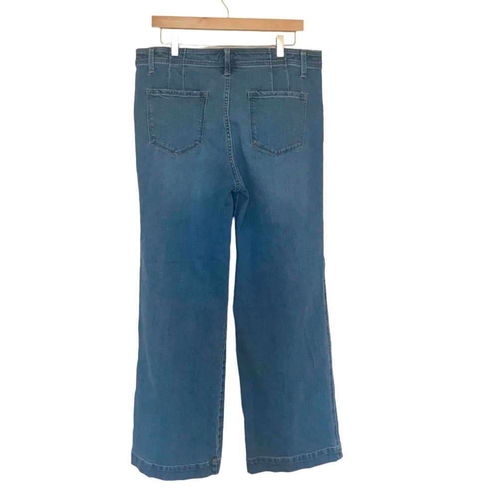 Kancan Wide Leg Exposed Button Fly Blue Jeans - Gem